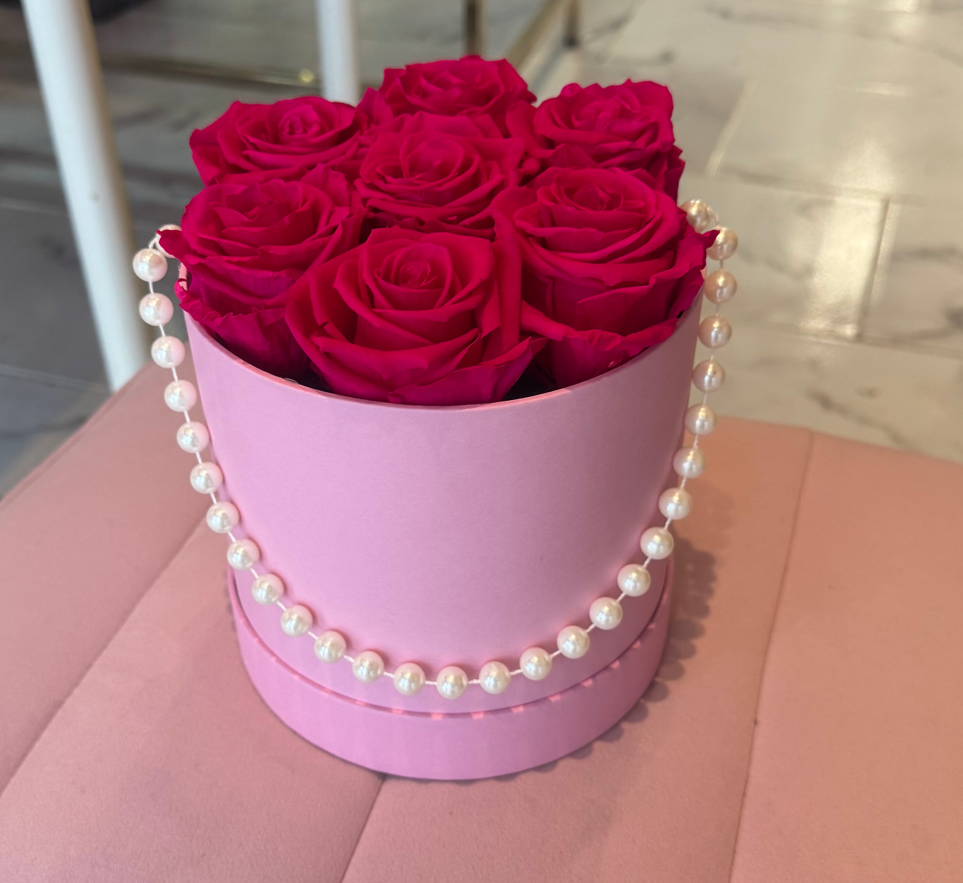 Bright Pink Preserved Roses – Rhoslyn Florist